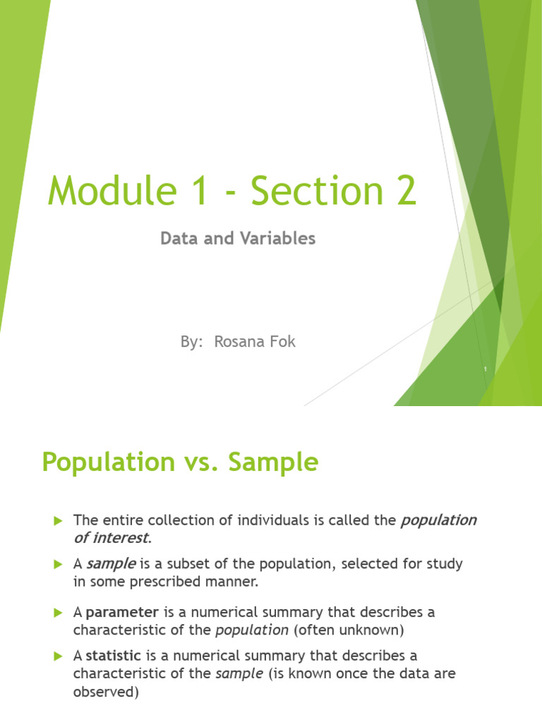 Module 1-2 - Data and Variables | Download Free PDF | Statistics | Sampling (Statistics)