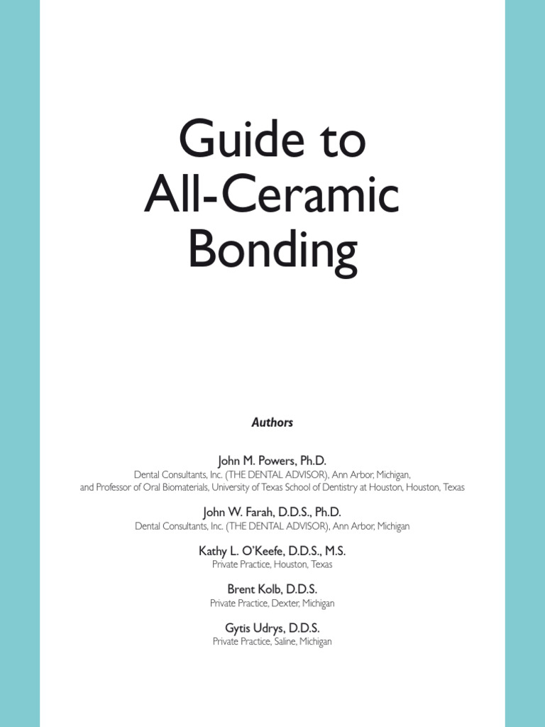 Guide to All-ceramic Bonding | PDF | Ceramics | Dentistry Branches