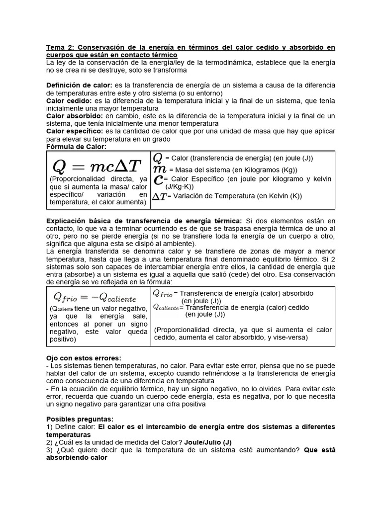 PHY - 22 - S2 - Nota 2 - Resumen de Contenidos PAES | PDF