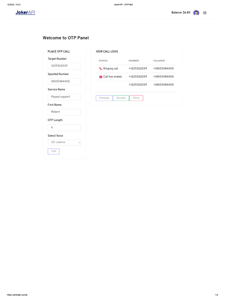 JokerAPI OTP Bot | PDF