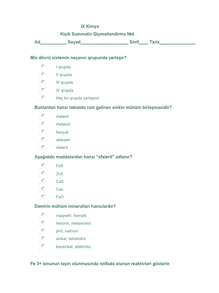 IX Kimya KSQ 4 | PDF
