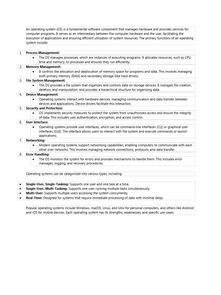 An operating system | PDF | Operating System | Computer Data Storage