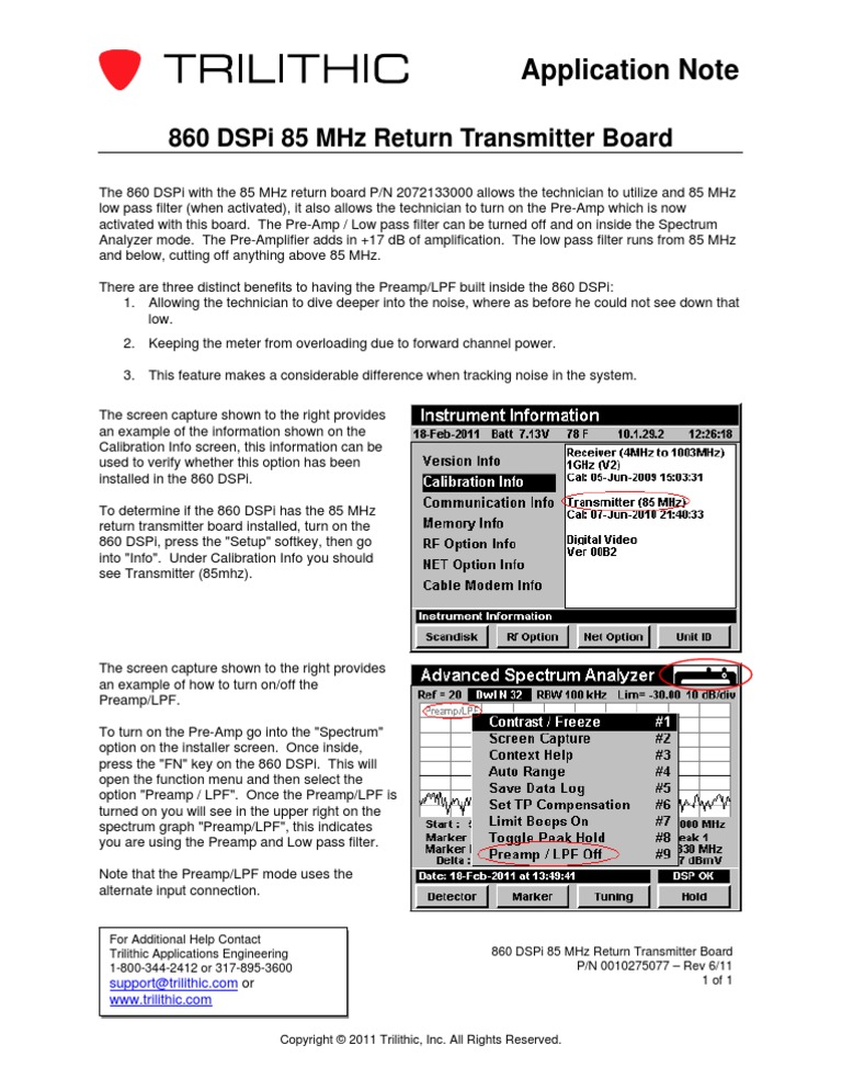 860 Dspi 85 MHZ Return Transmitter Board App Note | PDF | Computers