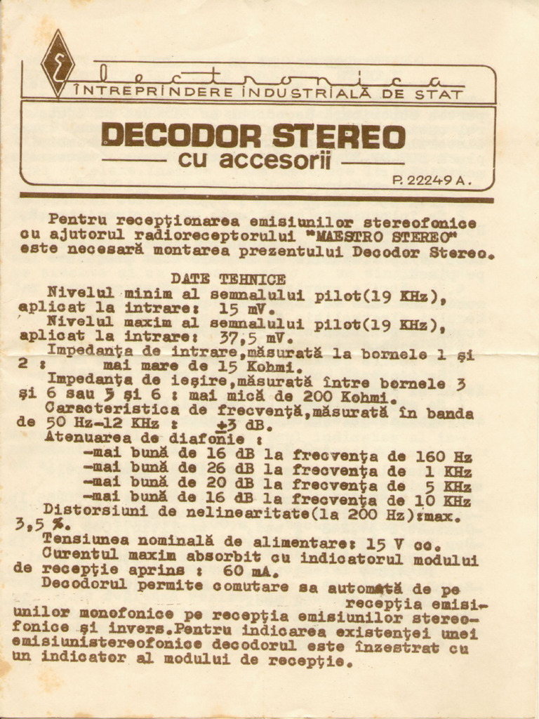 Decodor Stereo Maestro | PDF