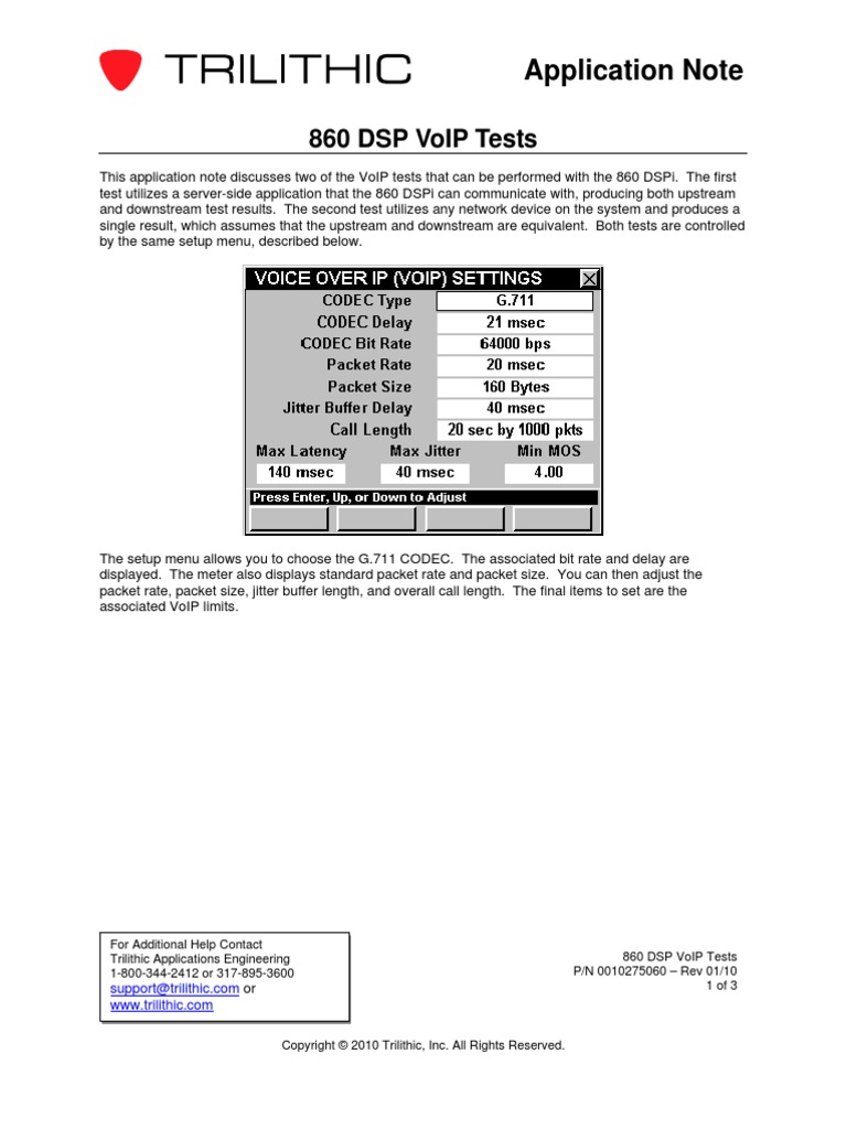 860 Dspi Voip Tests | PDF