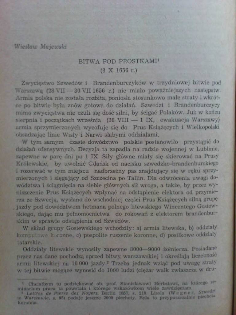 Bitwa Pod Prostkami (8.X.1656 R.) - 1956 (Majewski) (SMHW - Tom 2 ...