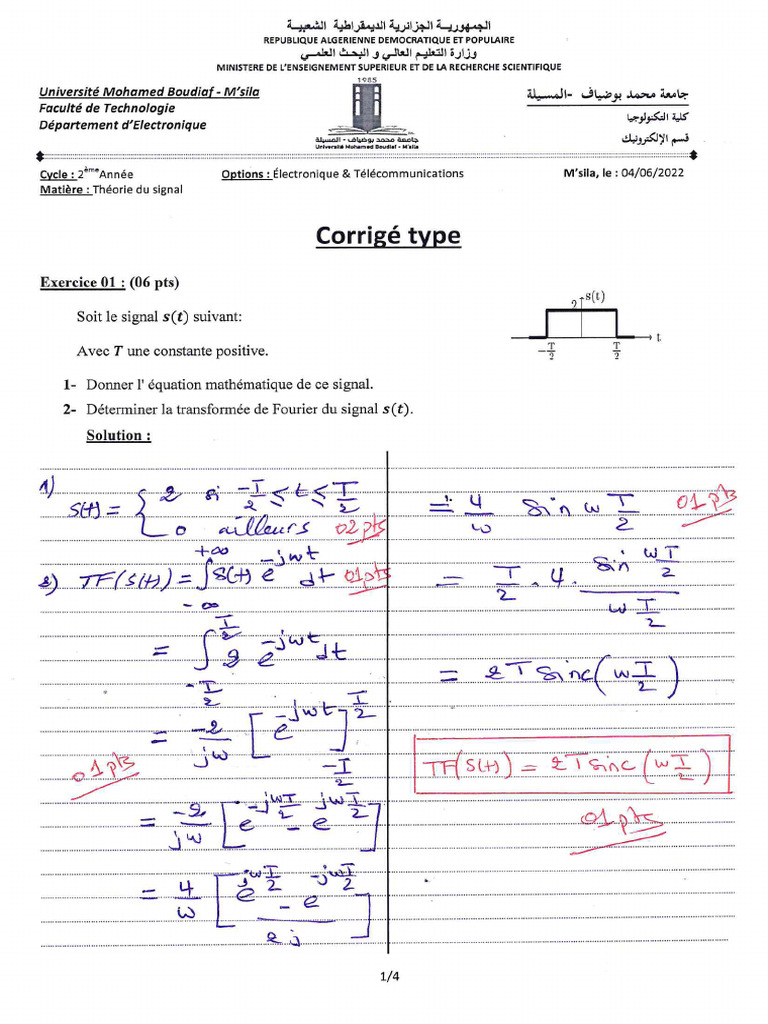 Corrigé Type - TS - 2022 | PDF