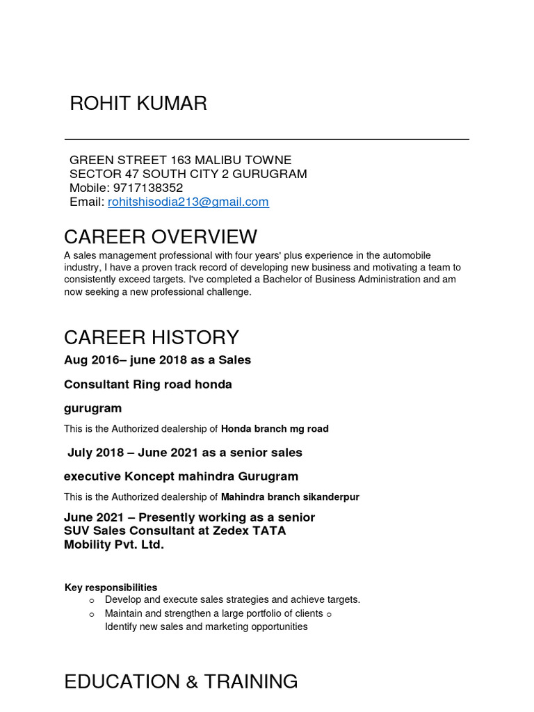 Rohit Resume PDF | PDF