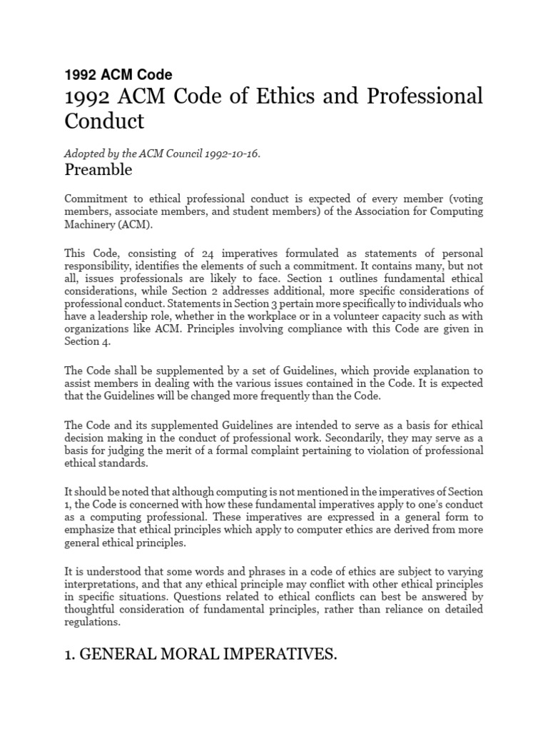 1992 ACM Code | PDF