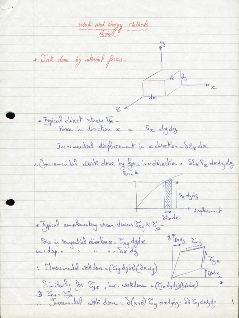 0 MJT Notes - Work & Energy Methods Review | PDF