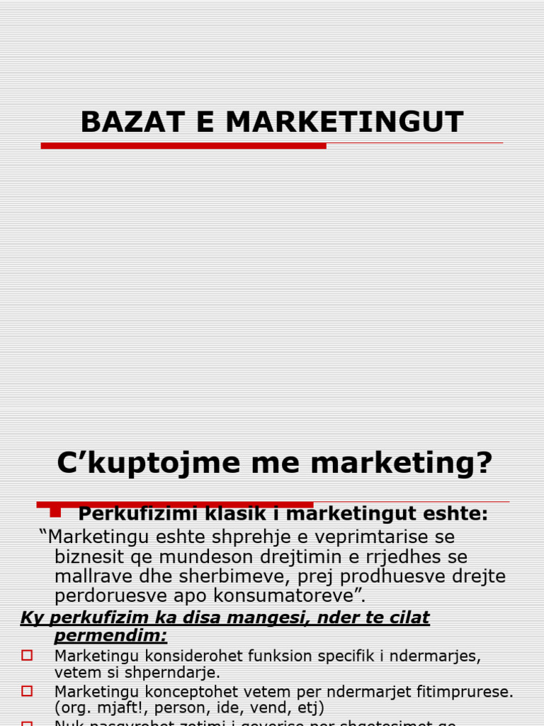 Bazat e Marketingut | PDF