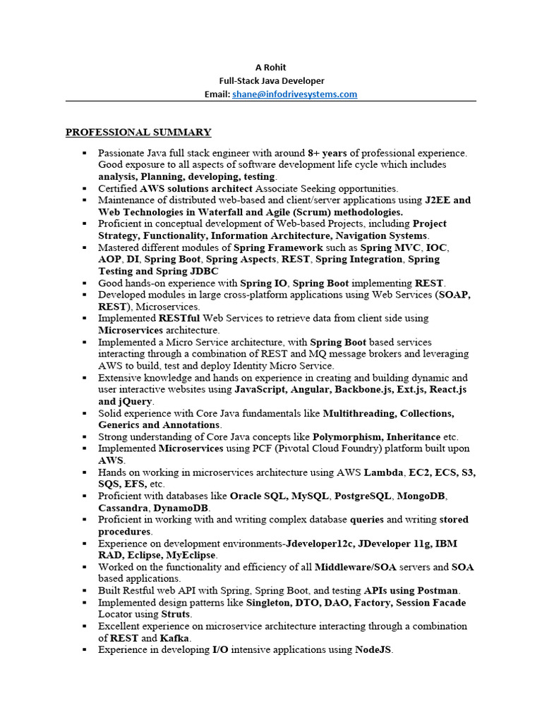 Shane S-A Rohitt Java Full Stack | PDF Shane S-A Rohitt Java Full Stack | PDF