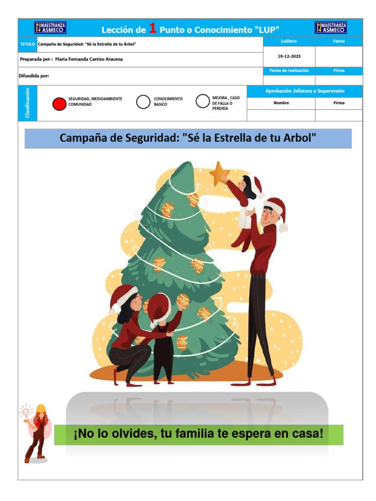 Campaña de Seguridad Mantención Mayor Candelaria | PDF