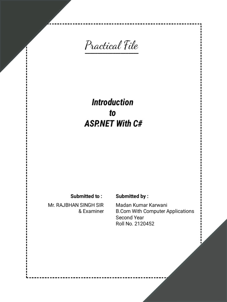 Open Elective Practical Title Page-Print | PDF
