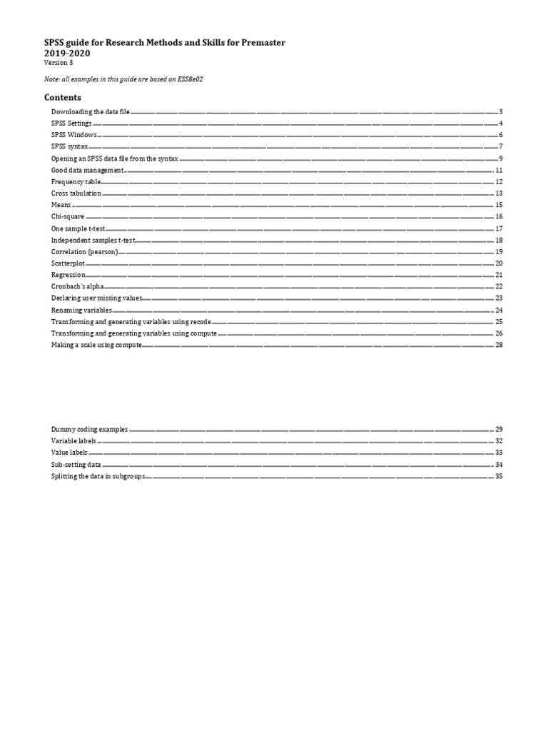 SPSS Syntax Guide With Examples From The | PDF | Spss | Computer File