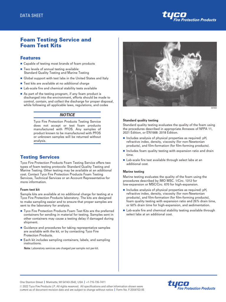 F 2004153 05 Foam Test and Kit | PDF