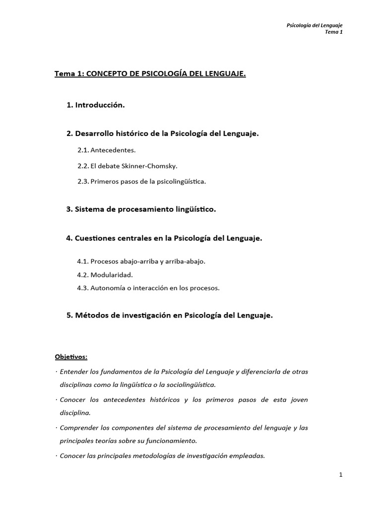 Tema 1. Lenguaje 22-23 | PDF