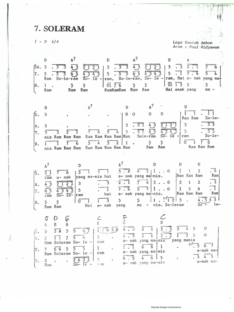Soleram Paul Widyawan SATB | PDF