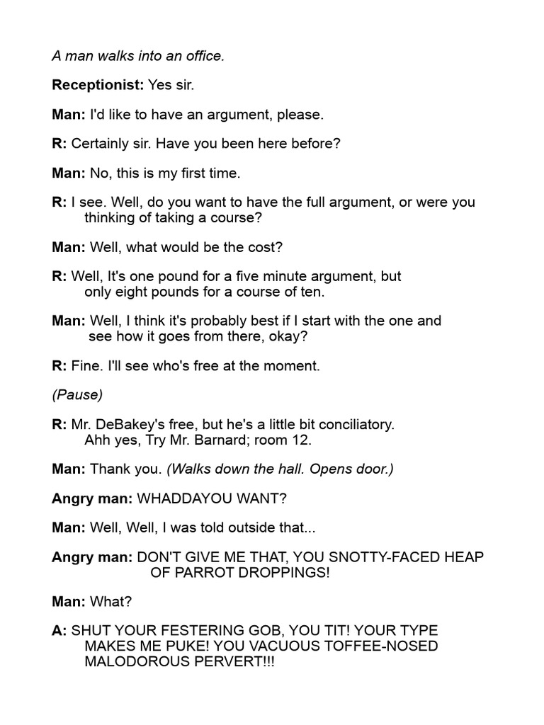 Python Argument Scene | PDF