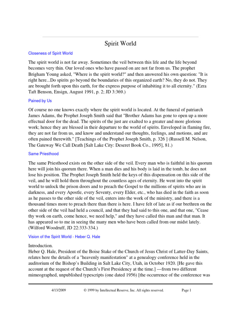 Spirit World | PDF | Religion & Spirituality