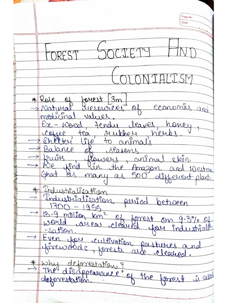 forest society and colonialism class 9 | PDF