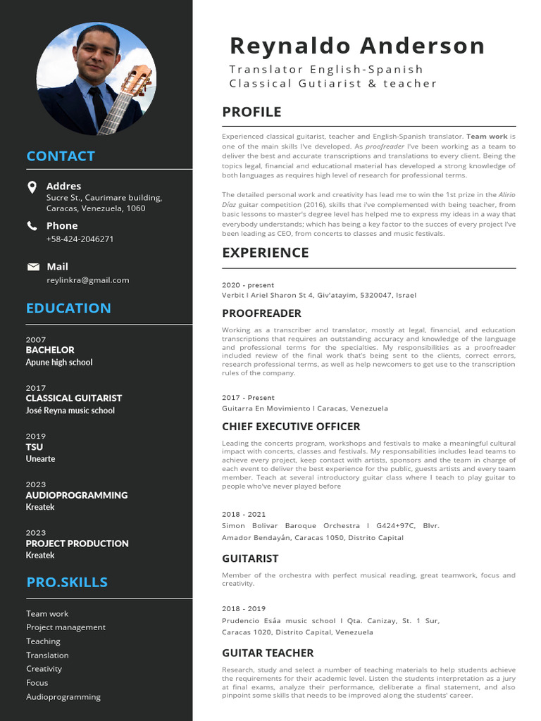 Reynaldo Anderson CV | PDF | Human Communication | Cognition