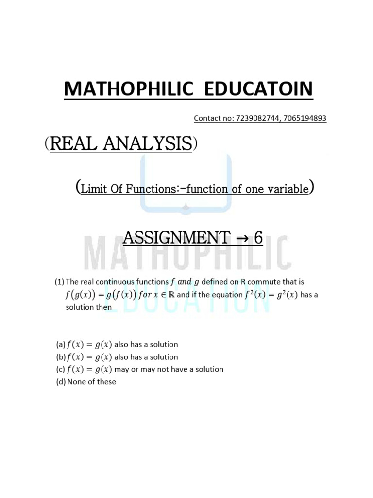 RA Assignment-6 (Matho) | PDF