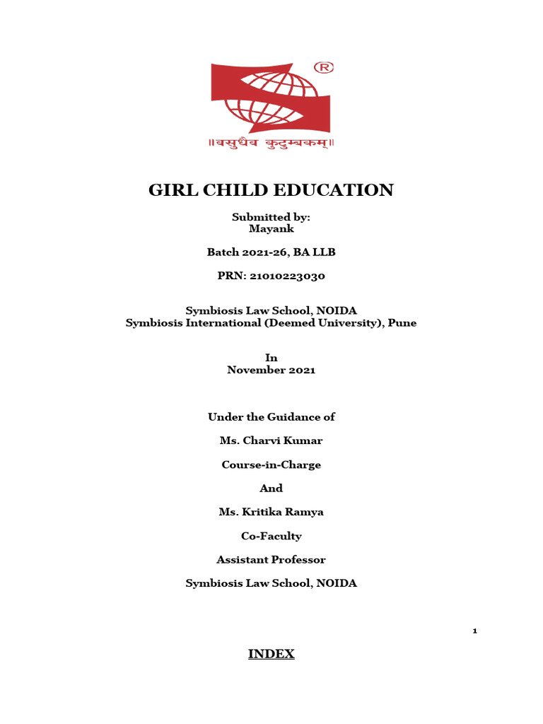 GIRL CHILD EDUCATION FOE Project | PDF