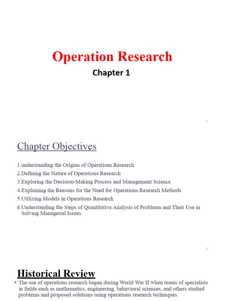 chapter 1 | PDF | Operations Research | Mathematical Model
