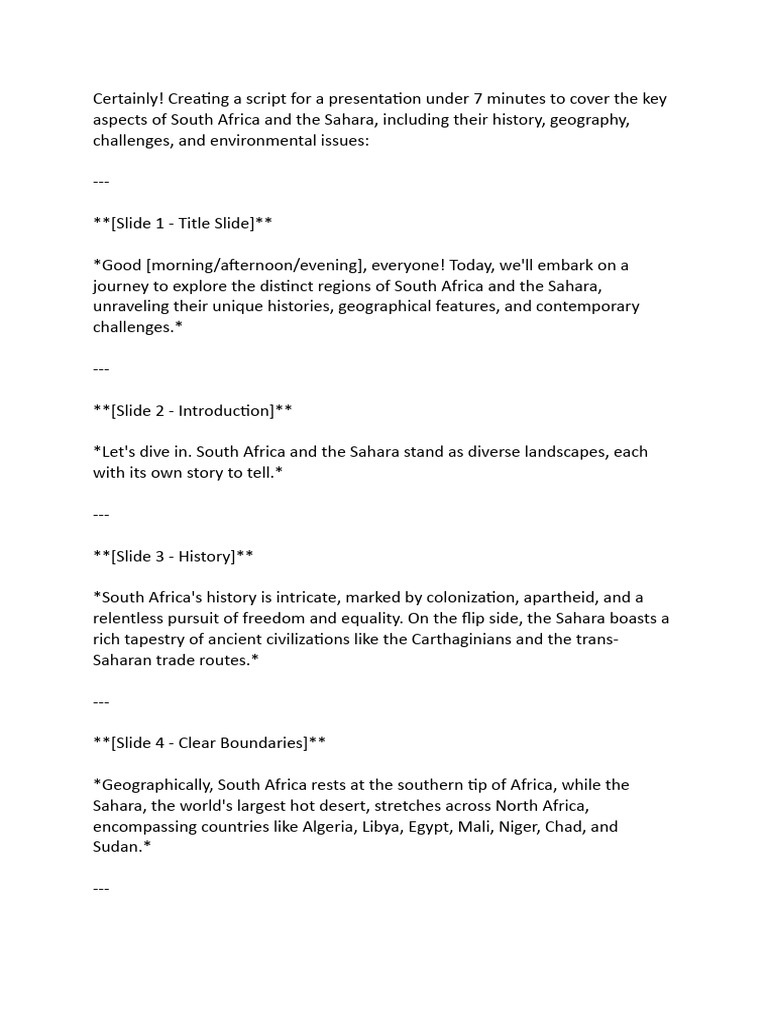 Sahara Script | PDF