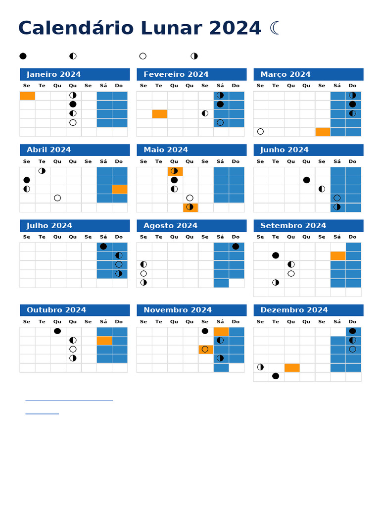 Calendario Lunar 2024 | PDF