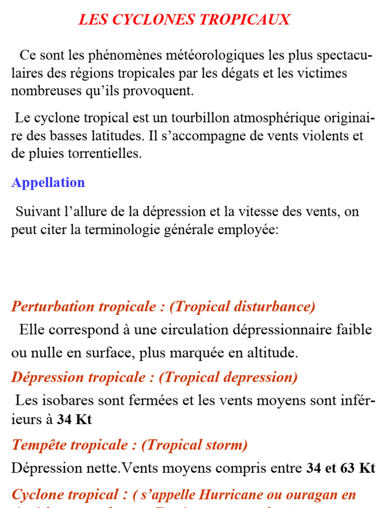 Les Cyclones Tropicaux | PDF