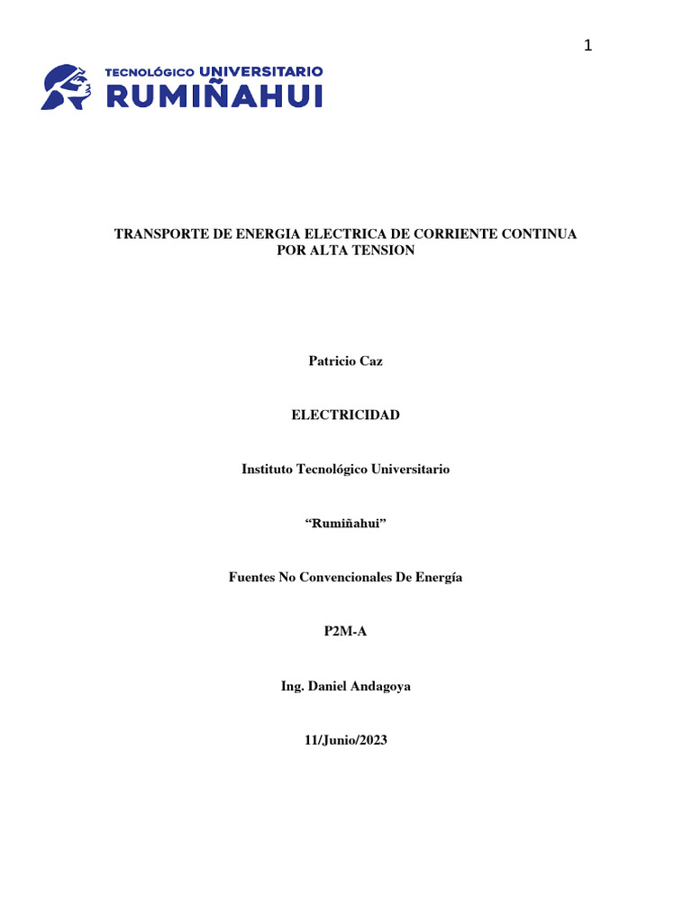 Transporte de Energia Electrica de Corriente Continua Por Alta Tension | PDF