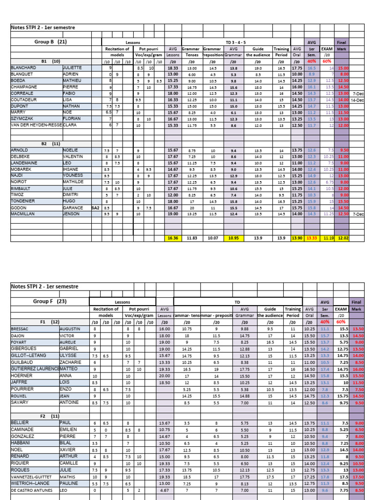 Student Performance Summary | PDF