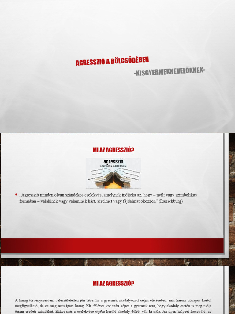 Agresszió A Bölcsődében | PDF