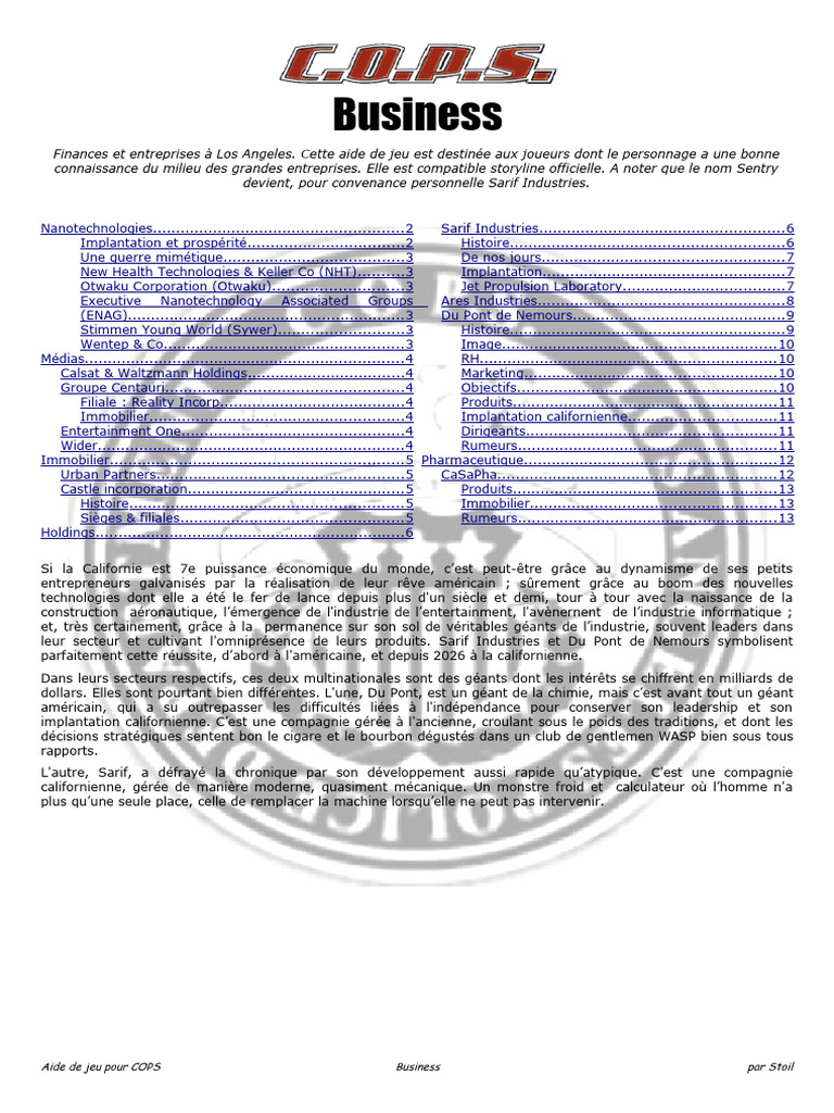 COPS Business Stoil | PDF