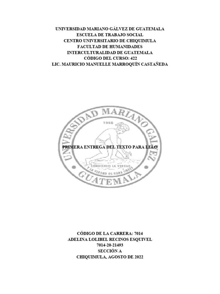 Primera Entrega Del Texto Paralelo | PDF Primera Entrega Del Texto Paralelo | PDF
