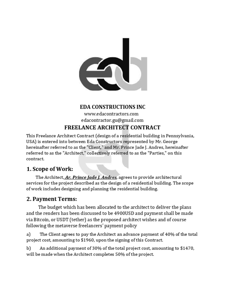 EDA CONTRACTORS Document Project (4121bv) REAL Signed | PDF ...