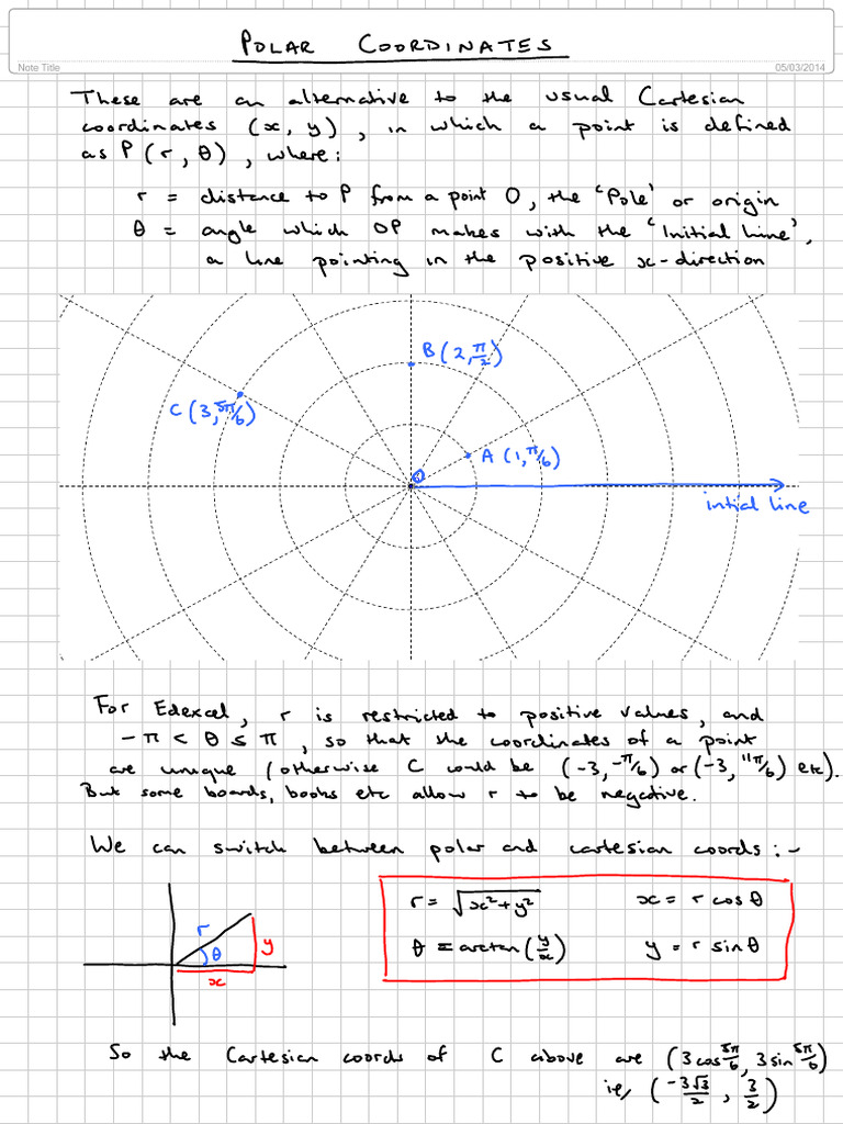 Notes-Polar Coordinates | PDF