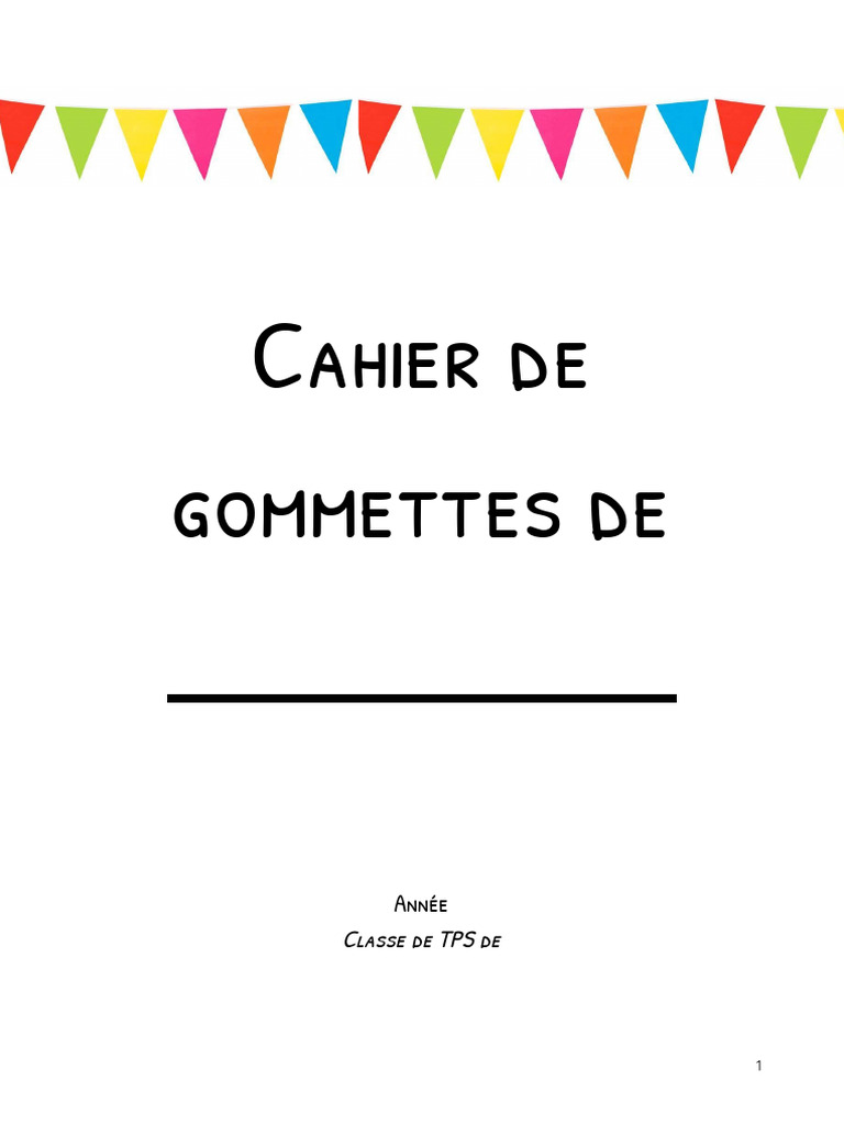 Cahier de Gommettes TPS Version PTG | PDF