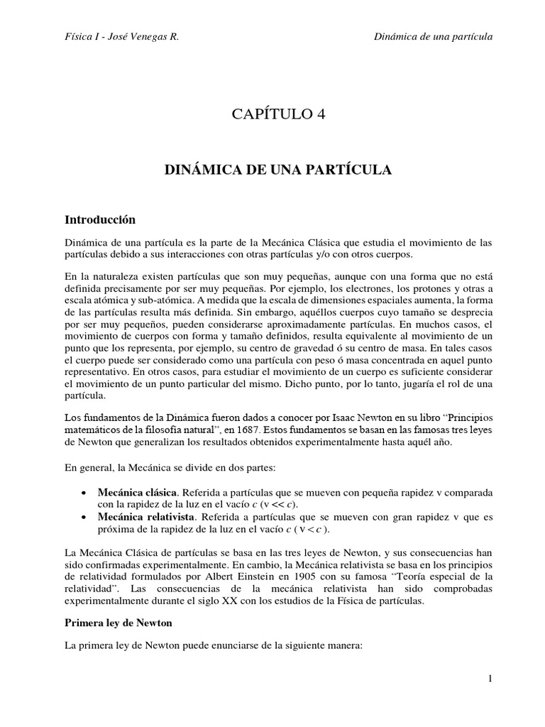 Unidad 4 - Dinamica de Una Particula | PDF