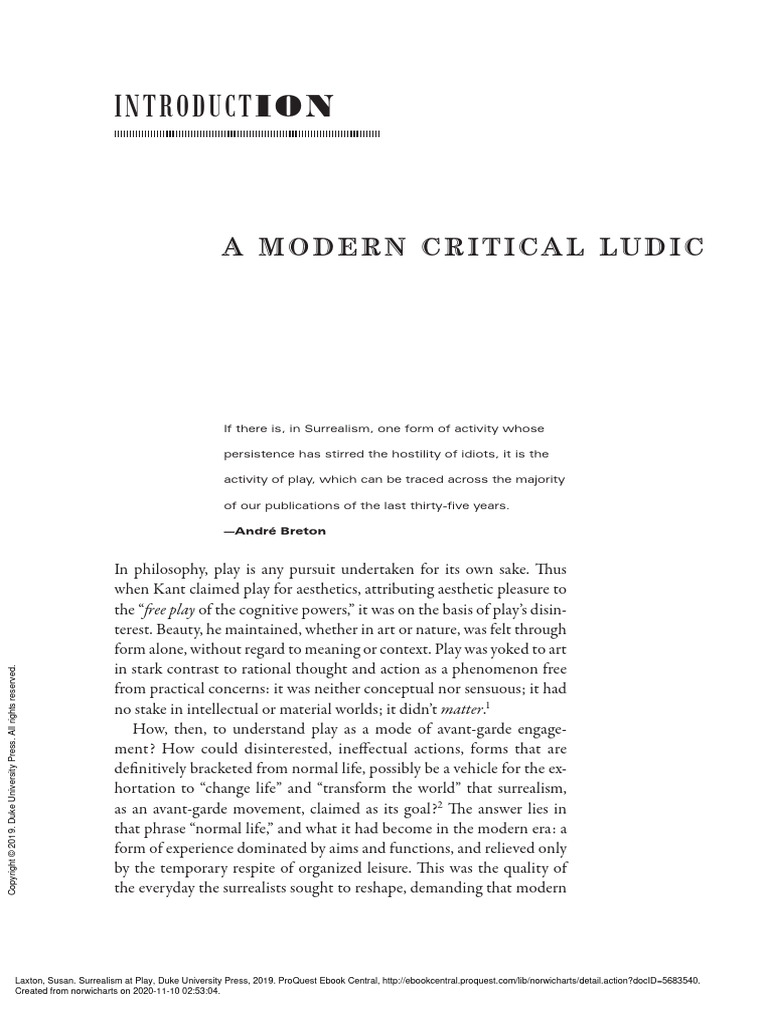 Surrealism at Play - (Introduction A Modern Critical Ludic) | PDF