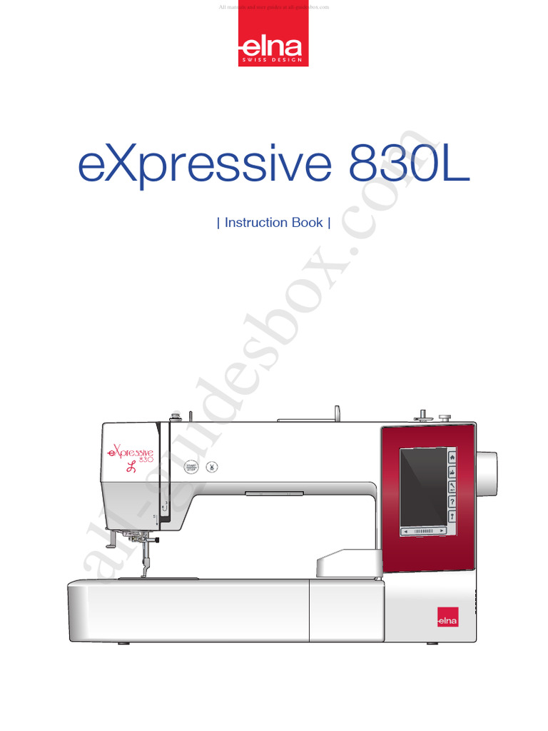 Elna Expressive 830L Sewing Machine Instruction Manual | PDF