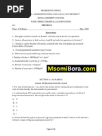 Tanzania Form One Physics Exam 2025 | PDF | Buoyancy | Density
