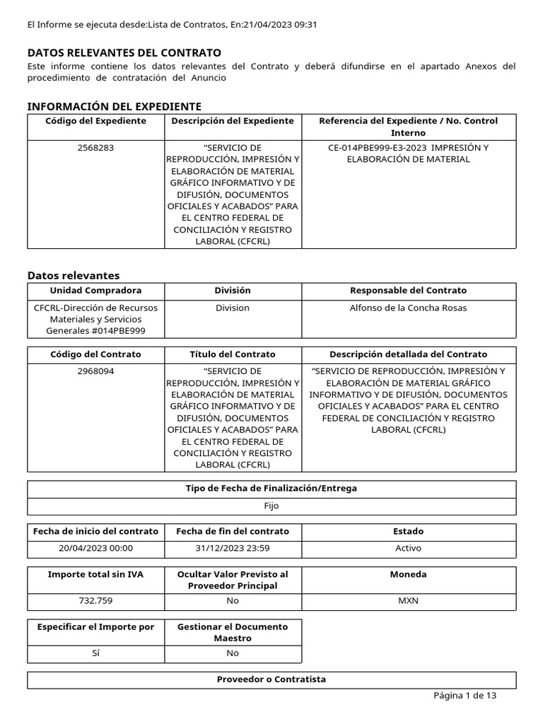 Datos Relevantes | PDF