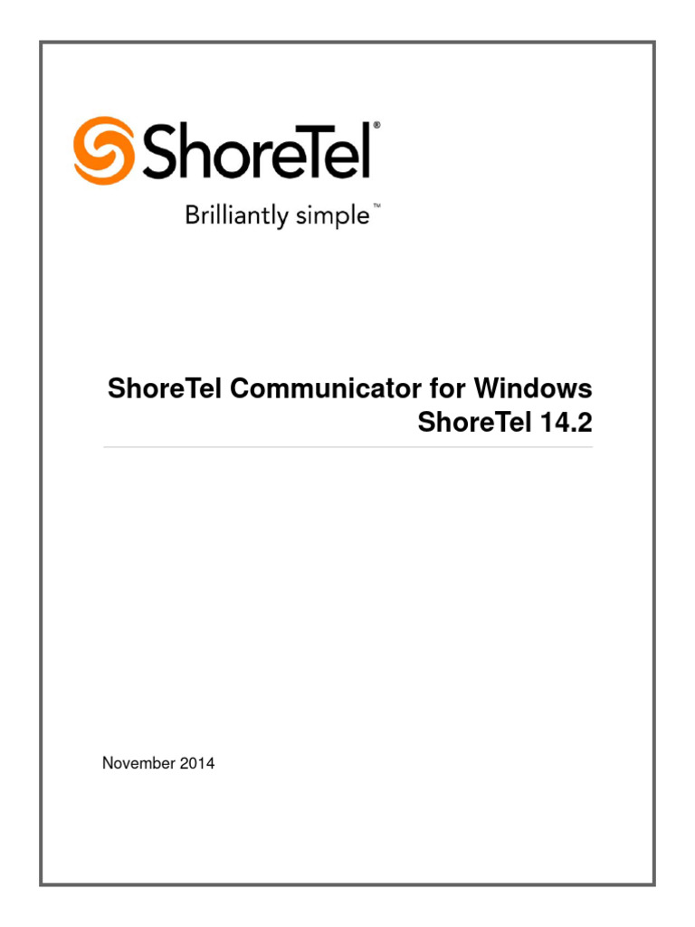 ShoreTel Communicator Manual v14.2 | PDF | Computing | Cyberspace