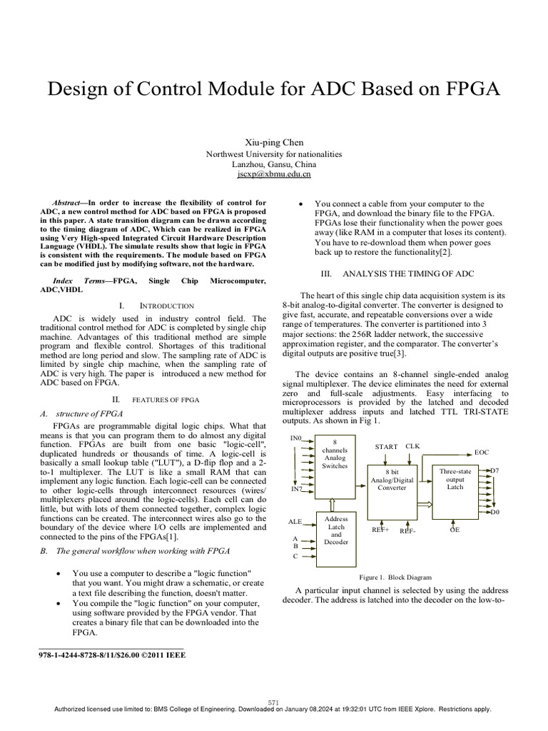 Design of Control Module For ADC Based On FPGA | PDF | Field ... Design of Control Module For ADC Based On FPGA | PDF | Field ...