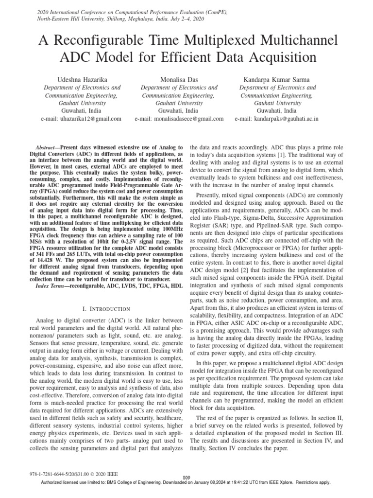 Multichannel ADC Design for FPGA | PDF | Analog To Digital Converter ...