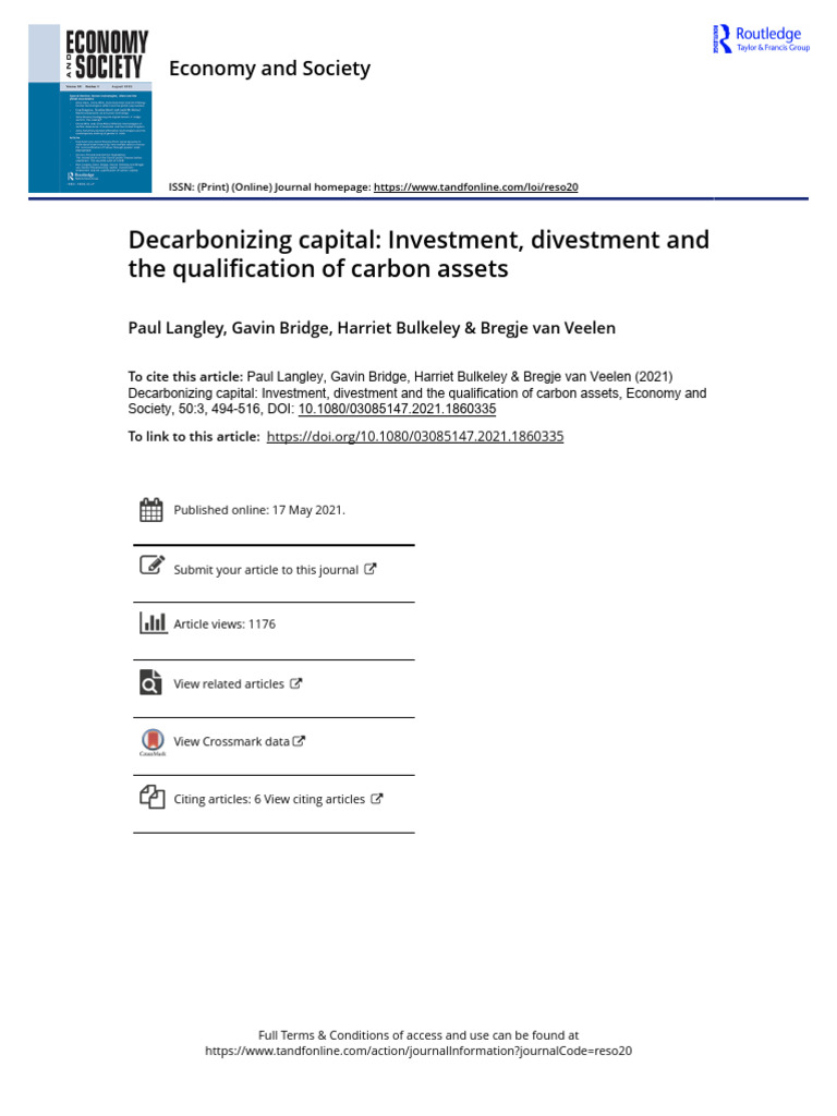 Decarbonizing Capital Investment Divestment and The Qualification of ...