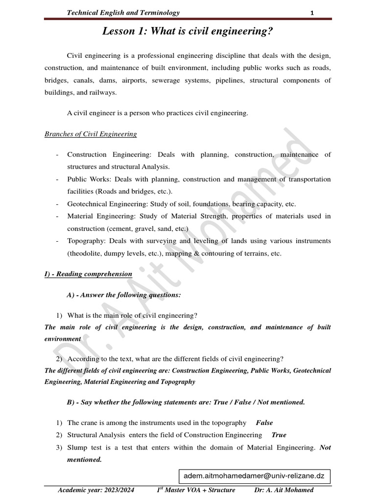 ATT Lesson 01 | PDF | Civil Engineering | Engineering